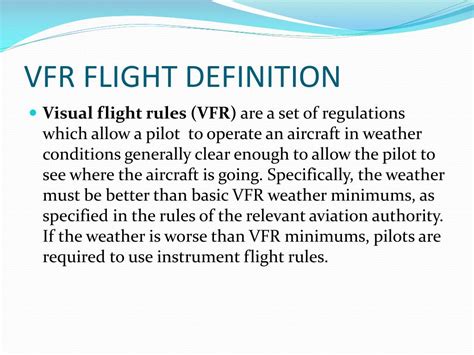 PPT VFR FLIGHT PowerPoint Presentation Free Download ID