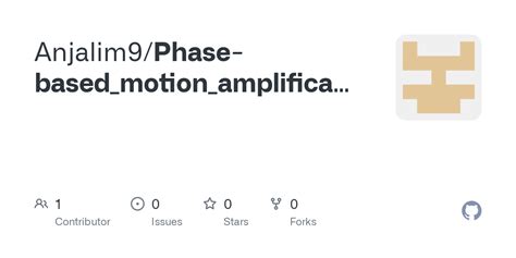 Github Anjalim9phase Basedmotionamplification
