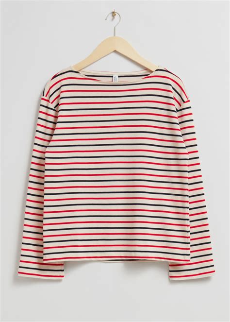 Striped Jersey Top Red White Striped And Other Stories