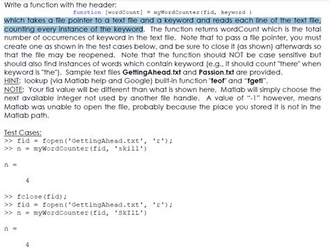 Solved Write A Function With The Header Function