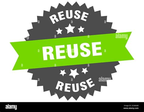 reuse round isolated ribbon label reuse sign stock vector image and art alamy