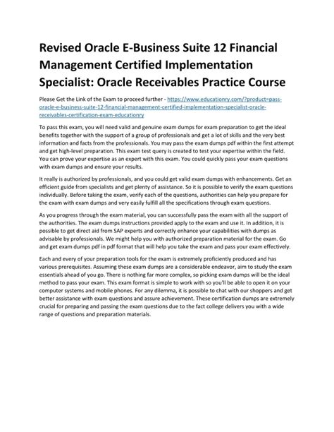 Ppt Oracle E Business Suite 12 Financial Management Certified Implementation Special