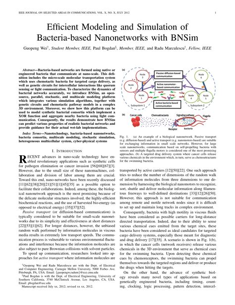 pdf efficient modeling and simulation of bacteria based nanonetworks with bnsim