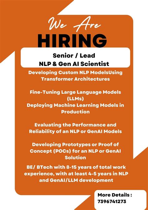 Madhuri M On Linkedin Wearehiring Nlp Genai Machinelearning
