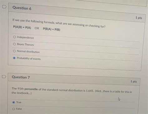 Solved D Question 6 1 Pts If We Use The Following Formula Chegg Com