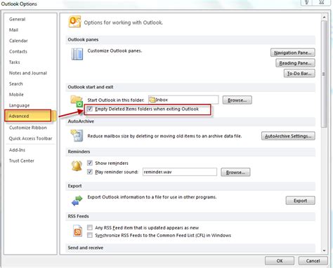 How To Configure Outlook To Empty Deleted Items Folder On Exit I Have A PC I Have A PC