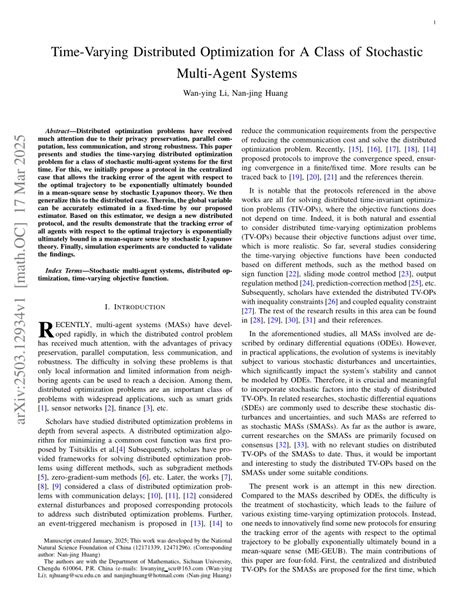 pdf time varying distributed optimization for a class of stochastic