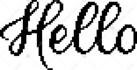 Lettering Hello Pixel Art PNG SVG