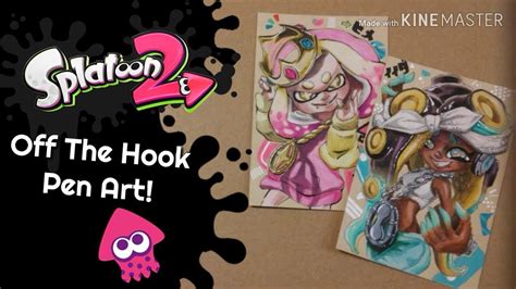 스플래툰 2 히메 And 이이다 펜 아트 Splatoon 2 Off The Hook Pearl And Marina Pen Art