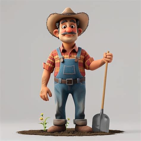 A Cartoon Character With A Shovel And A Shovel Premium Ai Generated Image