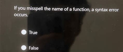 Solved If You Misspell The Name Of A Function A Syntax