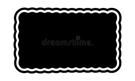 Rectangle Shape With Wavy Edges Rectangular Form With Curvy Borders Stock Vector Illustration