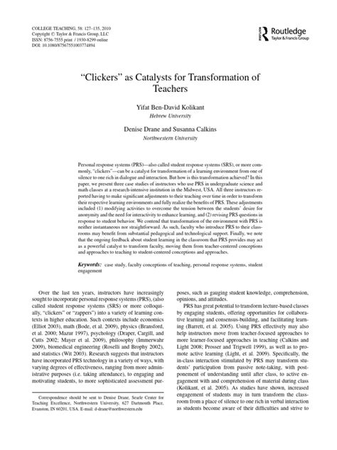 Clickers Pdf Teachers Learning