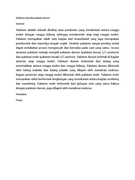 Palatum Mole Dan Palatum Durum Pdf