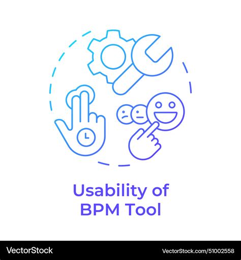 Bpm Tool Usability Blue Gradient Concept Icon Vector Image