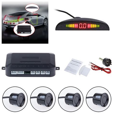 자동차 자동차 Parktronic Led 주차 센서 4 센서 역 백업 주차 레이더 모니터 감지기 시스템 백라이트 디스플레이