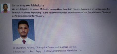 Janith Nanayakkara On Linkedin Sbr Examination Prize Reporting