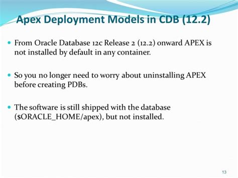 Oracle Apex Deployment Models In A Multitenant Database Ahmed