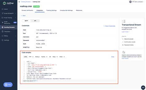 Mailtrap Email Apismtp Smtp Integration Mailtrap Knowledge Base