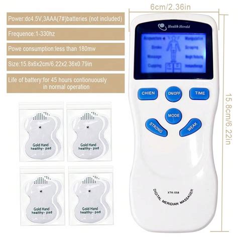 Dual Output 8 Modes 15 Levels Tens Ems Electric Muscle Stimulator Machine Body Massager