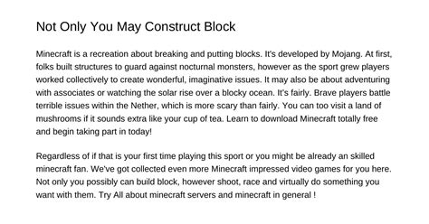Not Solely You May Construct Blockzpitgpdfpdf Docdroid