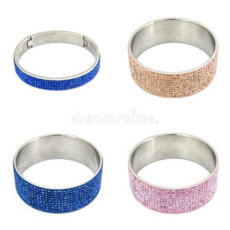 Four Different Color Fashion Bracelets Stock Image Image Of