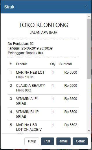 aplikasi kasir toko kelontong menggunakan codeigniter rumah it