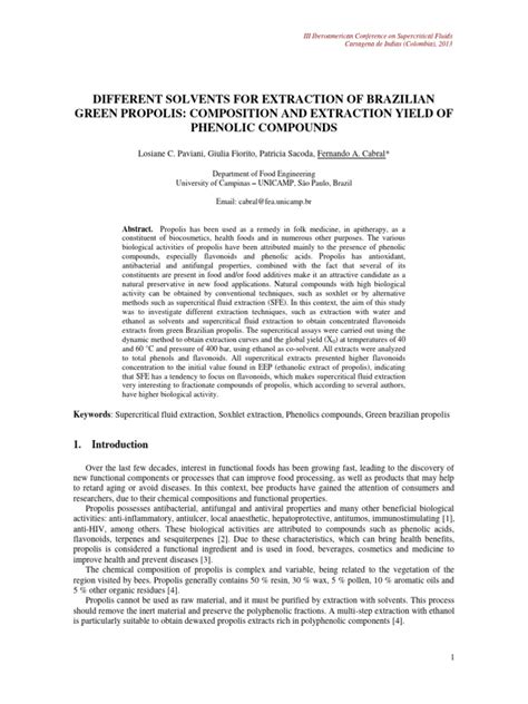 Teknik Ekstraksi Propolis 2 Pdf Polyphenol Supercritical Fluid