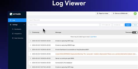 Errsole First Open Source Nodejs Logger With A Built In Log Viewer
