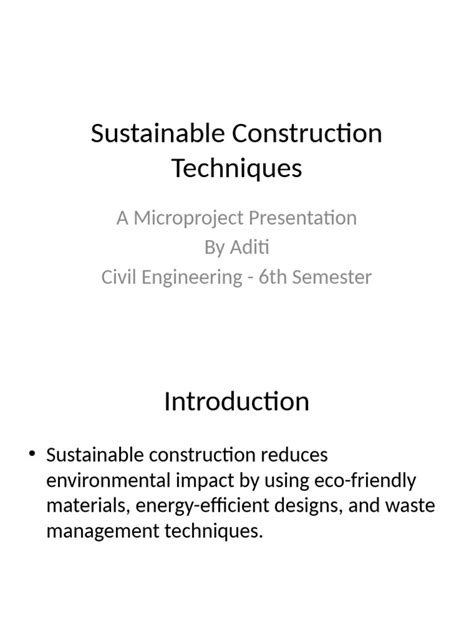 Sustainable Construction Techniques Overview Pdf