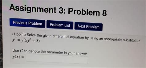 [solved] assignment 3 problem 8 1 point solve t