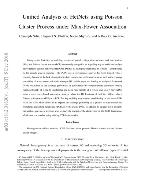 Pdf Unified Analysis Of Hetnets Using Poisson Cluster Process Under