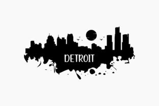 Detroit Skyline Silhouette Graphic By Berridesign · Creative Fabrica