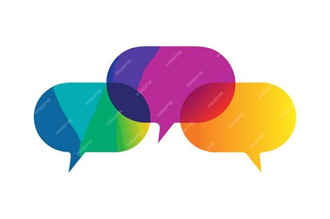 Premium Vector Colorful Overlapping Speech Bubbles On White Background