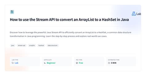 How To Use The Stream Api To Convert An Arraylist To A Hashset In Java Labex