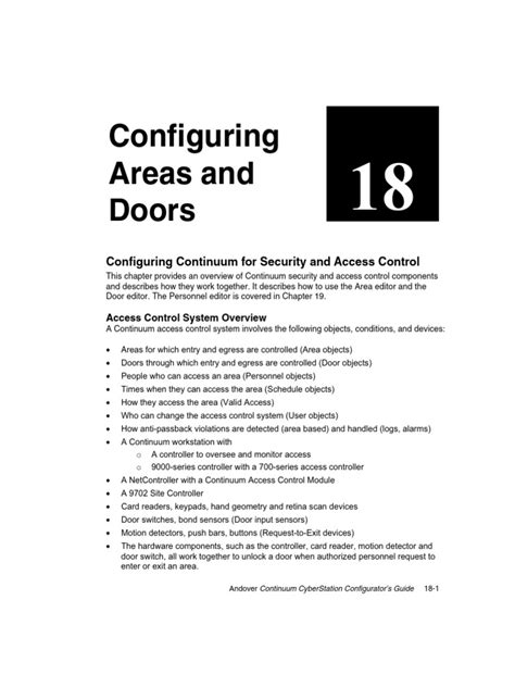 continuum configuring for security and access pdf access control