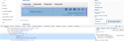 Uswds Bug Agency Contact Center In The Footer Component Is Not Right Aligned In The Grid