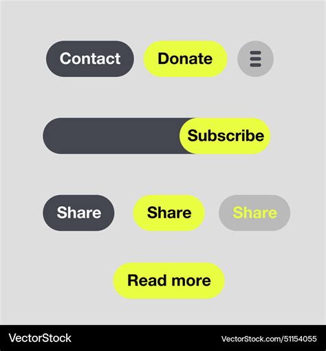 Modern Web Button Set Bright Color Royalty Free Vector Image