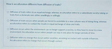 How Is Acculturation Different From Diffusion Of