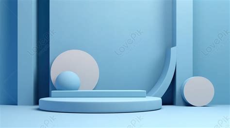 기하학적 블루 파스텔 배경을 갖춘 최소한의 추상 연단 3d 렌더링된 이미지 연단 배경 기하학 배경 최소한 배경 이미지