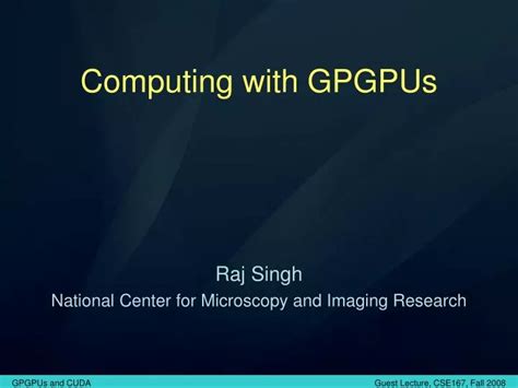 Ppt Computing With Gpgpus Powerpoint Presentation Free Download Id835567