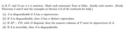 solved a b p and d are n × n matrices mark each