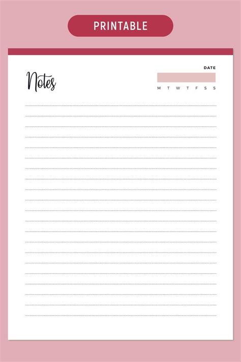 Printable Lined Notes Pages Lined Paper Notetaking Pages Pdf Lined Sheets Dotted Notes Paper