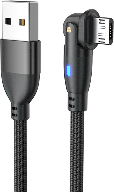 Micro USB Cable Android Charger Ft M A Rotating Right Angle High Speed Android