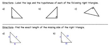Introductory Lesson To The Pythagorean Theorem TpT