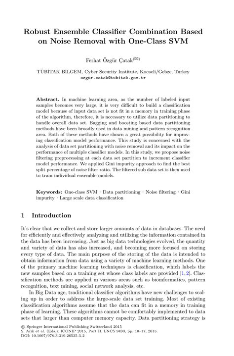Pdf Robust Ensemble Classifier Combination Based On Noise Removal