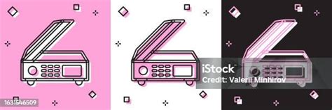 스캐너 아이콘을 분홍색과 흰색 검은색 배경으로 분리합니다 스캔 문서 종이 복사 인쇄 사무용 스캐너 벡터 0명에 대한 스톡 벡터 아트 및 기타 이미지 Istock