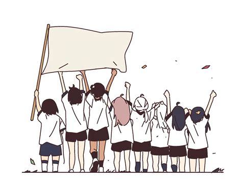 団結の応援団！｜イラスト・フリー素材なら「シンテリ」