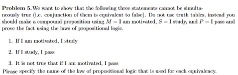 Solved Problem We Want To Show That The Following Three Chegg