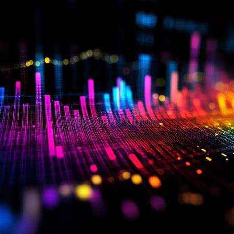 Colorful Data Visualization With Dynamic 3d Graphs And Innovative Technology Design Stock